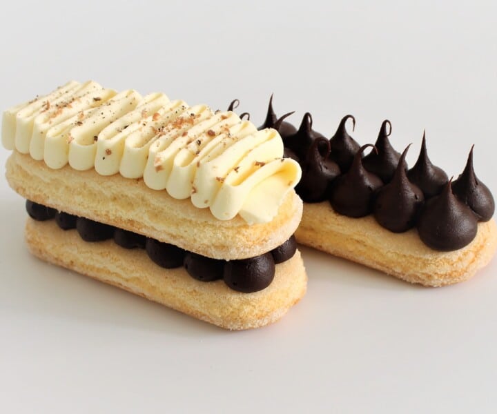 Ladyfinger Eclairs with White Chocolate Mousse Topping Irresistible