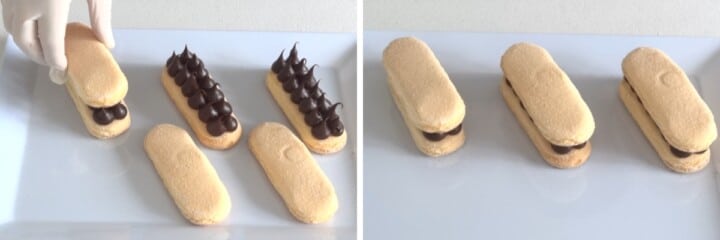 Ladyfinger Eclairs with White Chocolate Mousse Topping Irresistible